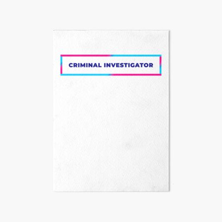 "Criminal Investigator retro colorful frame" Art Board Print for Sale ...