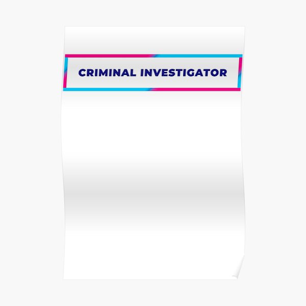 "Criminal Investigator retro colorful frame" Poster for Sale by SVPOD ...