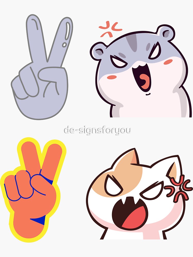 "Peace Sign And Screaming Hamster" Sticker for Sale by de-signsforyou ...