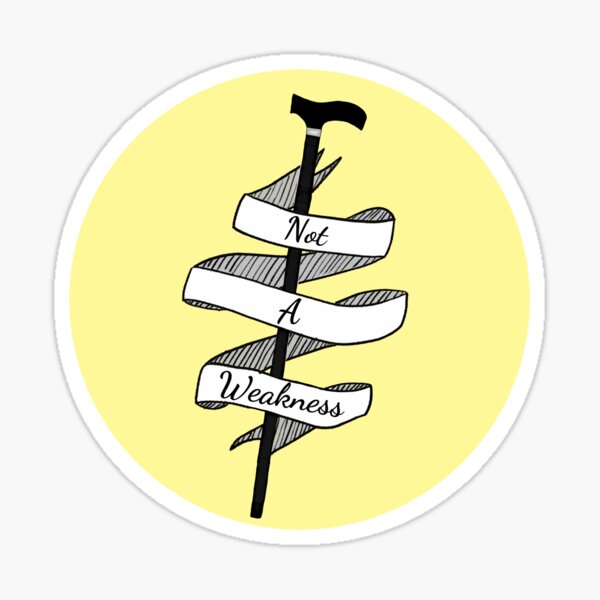 "Not A Weakness (yellow)" Sticker for Sale by nighttimenoodle | Redbubble