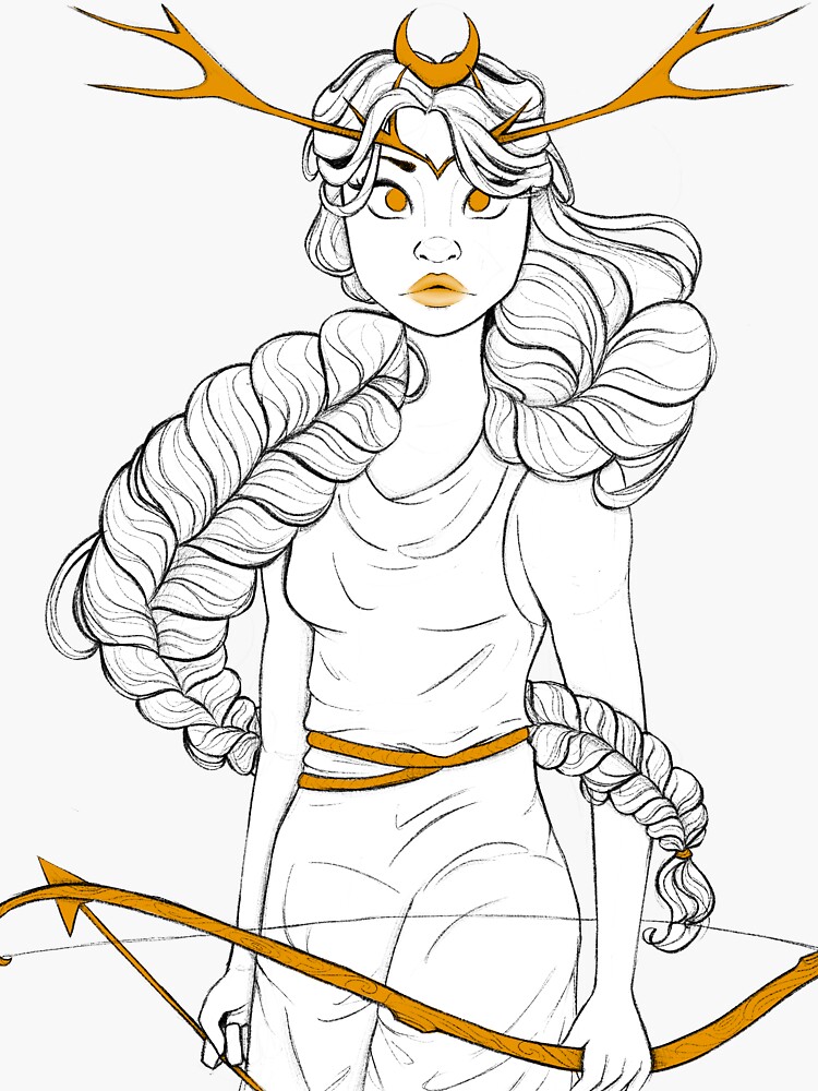 "Artemis" Sticker for Sale by simply-scRlett | Redbubble