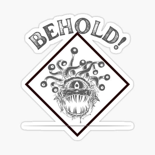 ""Behold" Beholder D&D Fantasy RPG" Sticker for Sale by NewLibertyMerch ...