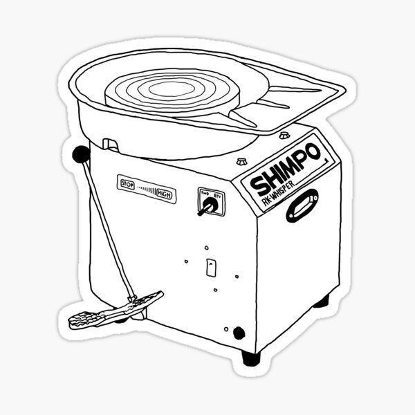 "Shimpo RK-Whisper outline drawing" Sticker for Sale by ceramicshirts ...