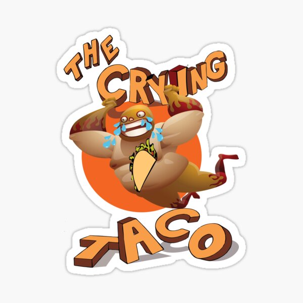 "Crying Taco I Love Tacos!" Sticker for Sale by ProjectX23 | Redbubble