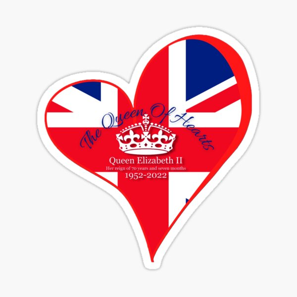 "Queen Elizabeth ii - The Queen Of Hearts" Sticker for Sale by ...