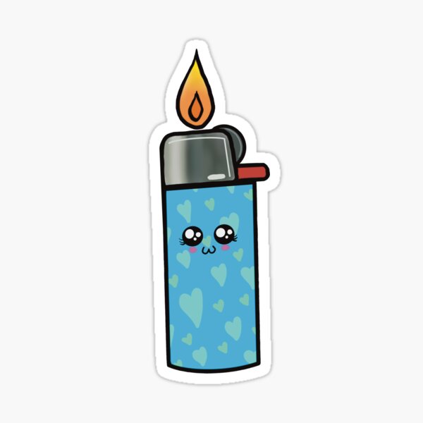 "Kawaii Lighter" Sticker for Sale by DarkWingDeDe | Redbubble