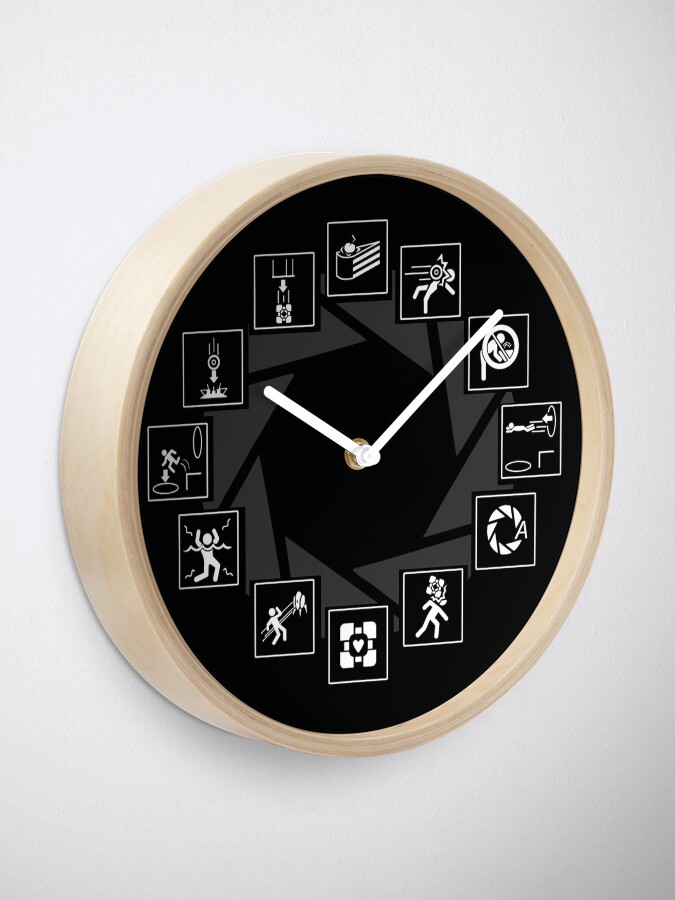"Portal Video Game" Clock for Sale by leafondawind | Redbubble