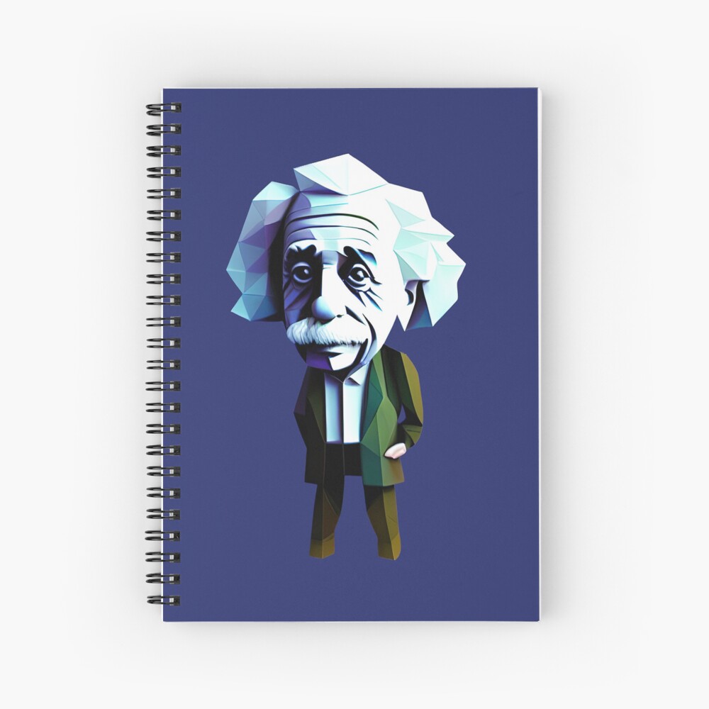 "White Albert Einstein in Green Suit" Spiral Notebook for Sale by ...