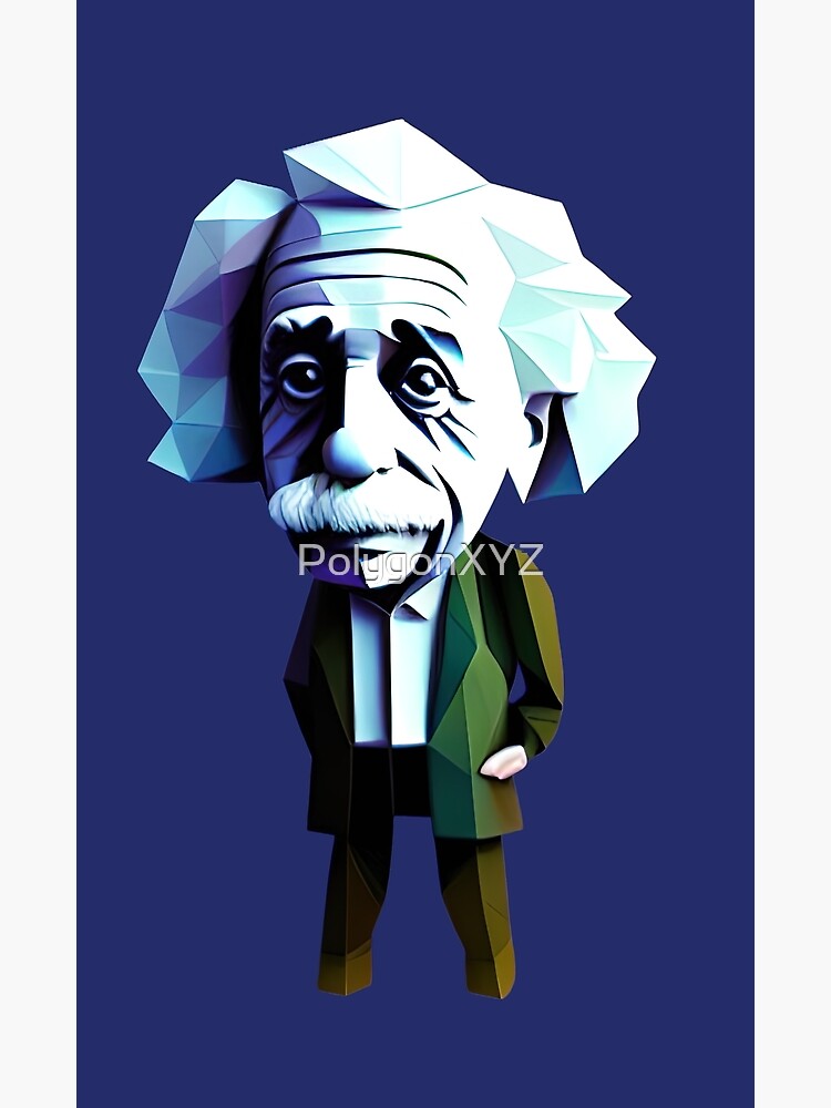 White Albert Einstein In Green Suit Premium Matte Vertical Poster