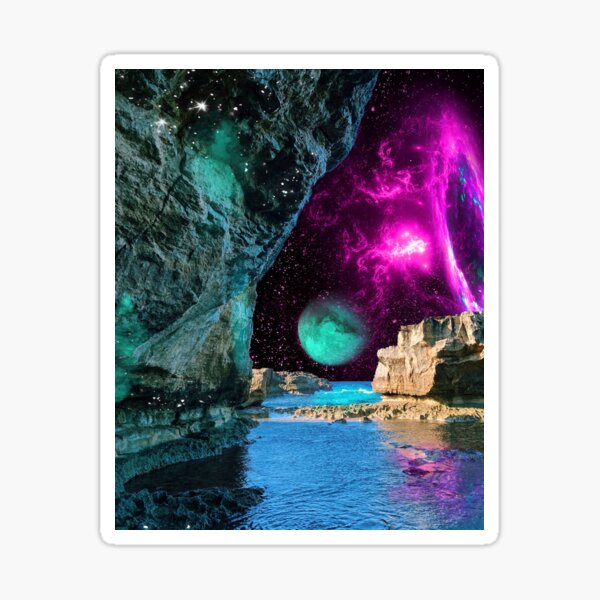 "Glowing Cosmos" Sticker for Sale by Moonquestart | Redbubble