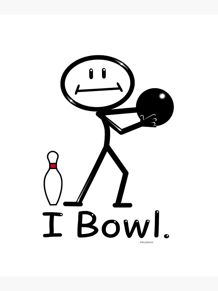 "I Bowl Bowling BusyBodies Stick Figure Gift T-Shirt" Metal Print for ...