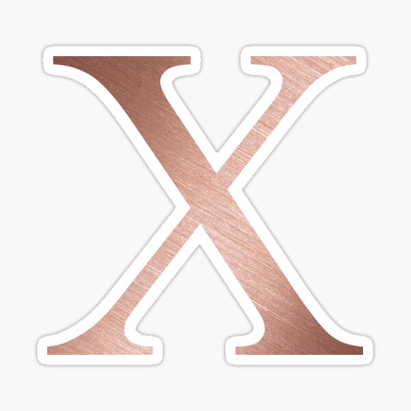 "Rose Gold Metallic Chi X" Sticker by greekgoddess | Redbubble