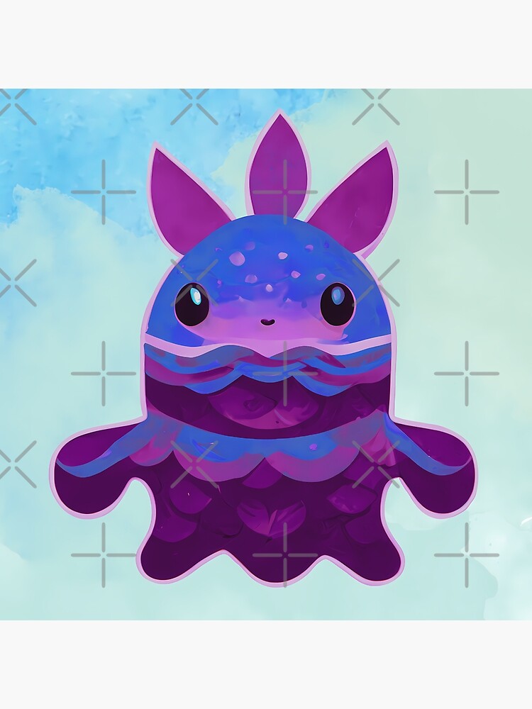 "Cute Purple Water Creature" Poster for Sale by Whitlockian | Redbubble