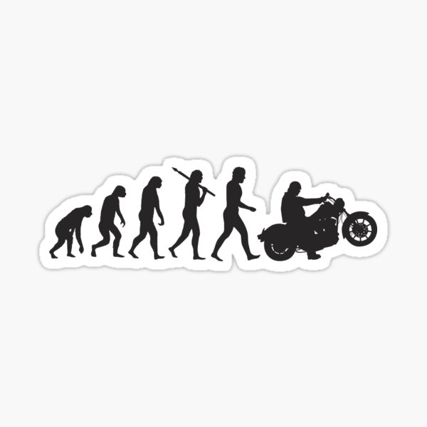"Evolution Biker" Sticker for Sale by trendingatees | Redbubble