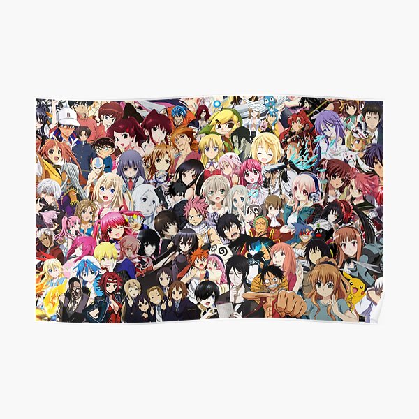 "anime collage" Poster for Sale by LivinHailey | Redbubble