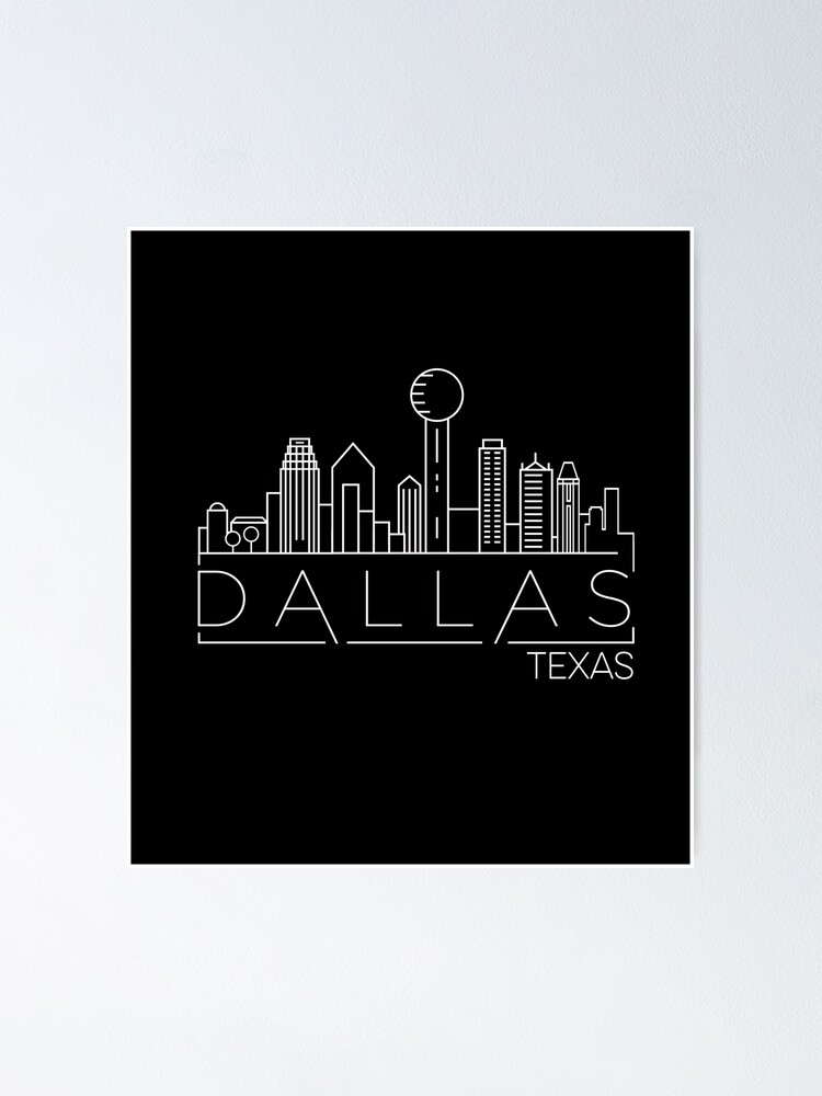 "Dallas Texas Skyline Line Art " Poster for Sale by BlackCatTheory ...