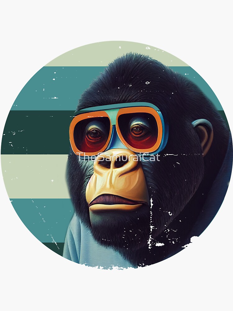 "Cool Monke" Sticker for Sale by TheSamuraiCat | Redbubble