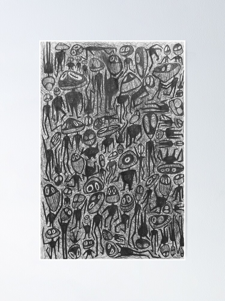 "Creepy Creature Pen Drawing" Poster for Sale by ryantpsart | Redbubble