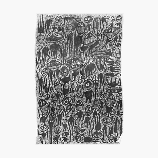 "Creepy Creature Pen Drawing" Poster for Sale by ryantpsart | Redbubble