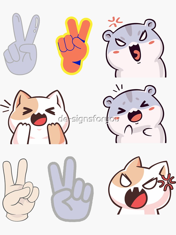 "Peace Sign And Screaming Hamster" Sticker for Sale by de-signsforyou ...