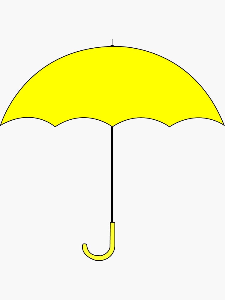 "Yellow Umbrella" Sticker by OddlyEven | Redbubble