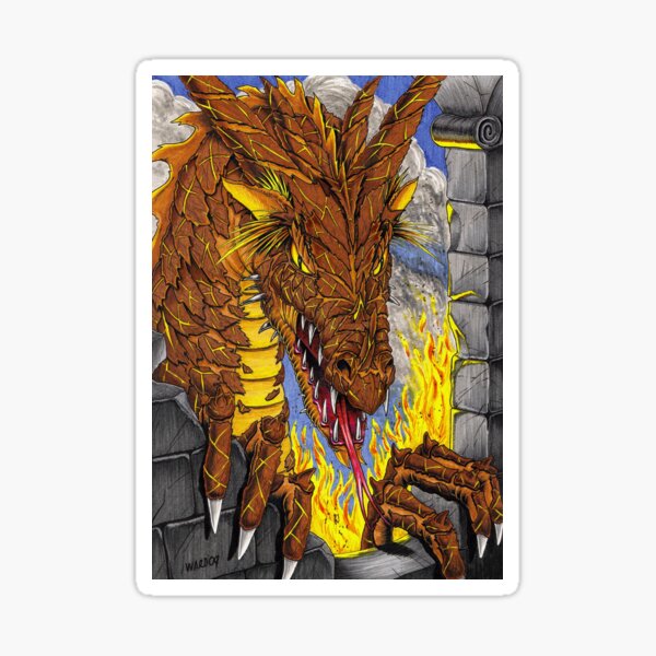 "fire dragon" Sticker by Worldofward48 | Redbubble