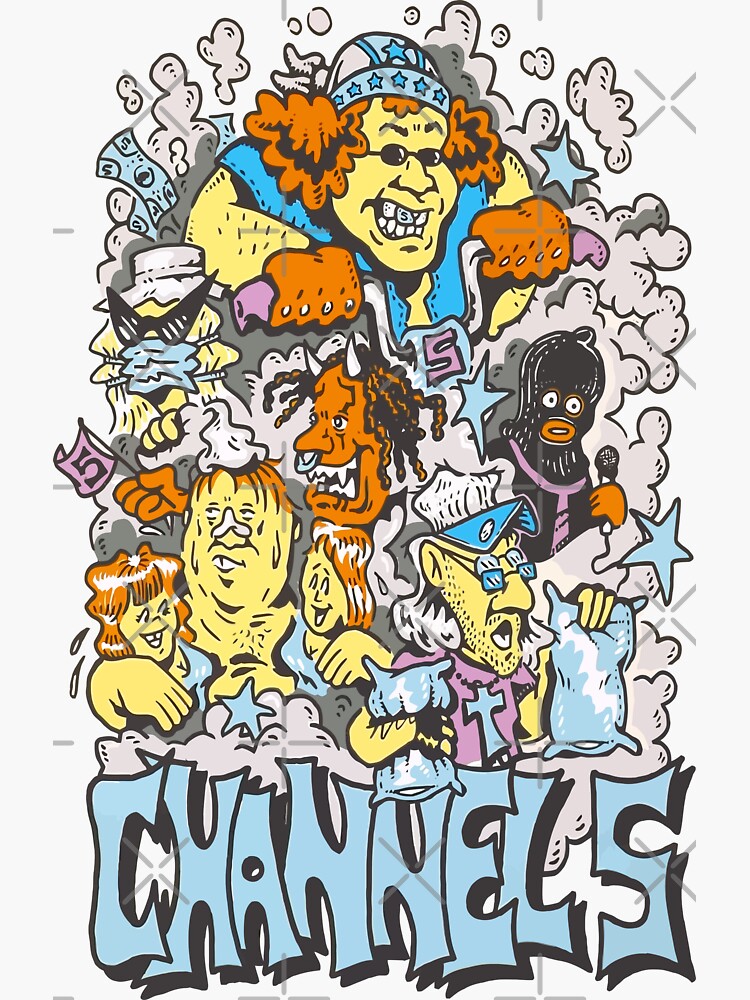 "Channel 5 Merch The Characters" Sticker for Sale by AfafShopy | Redbubble
