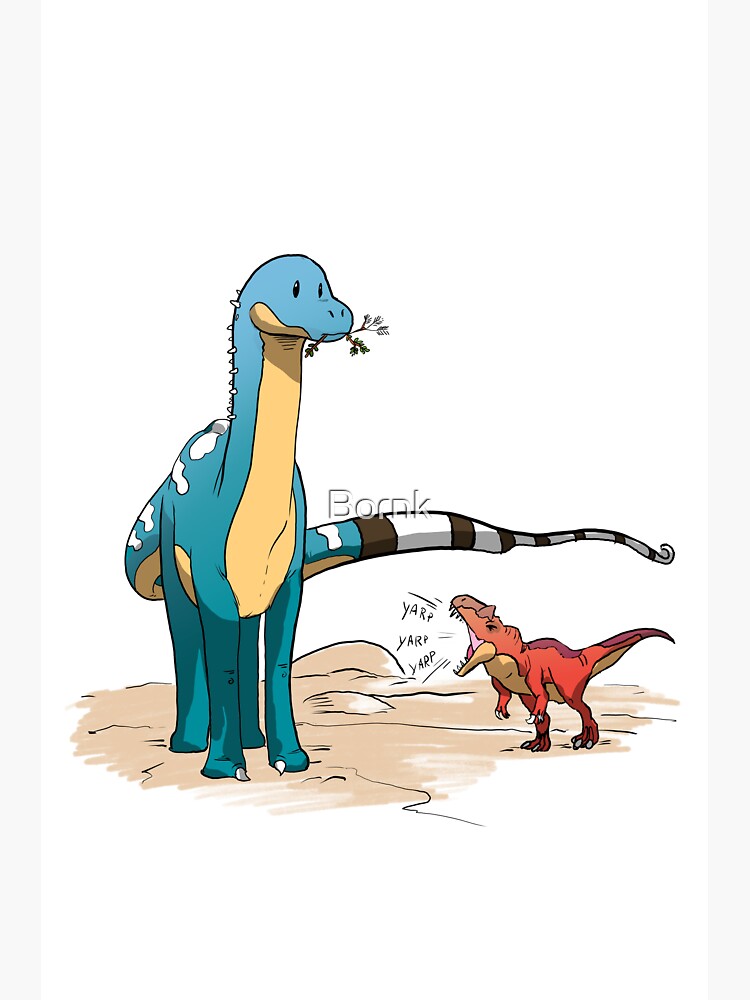 "Brontosaurus v/s Allosaurus" Sticker for Sale by Bornk | Redbubble