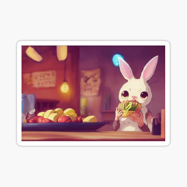 "A Girl With Rabbit Head" Sticker for Sale by petshelter | Redbubble