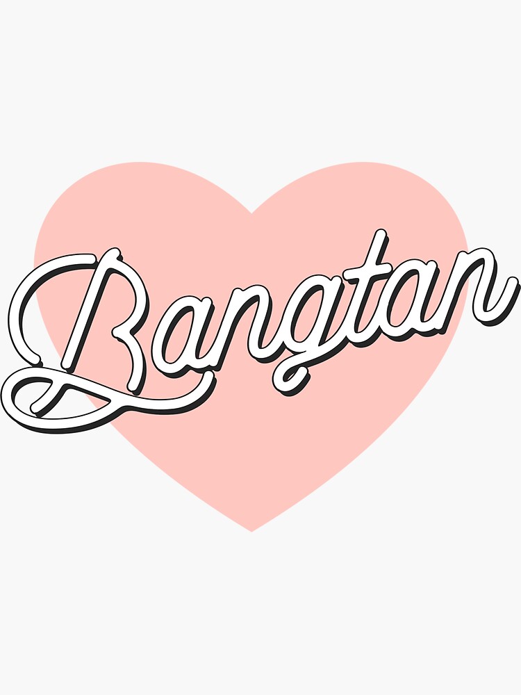 "BTS bangtan heart retro logo" Sticker for Sale by jungian-7 | Redbubble