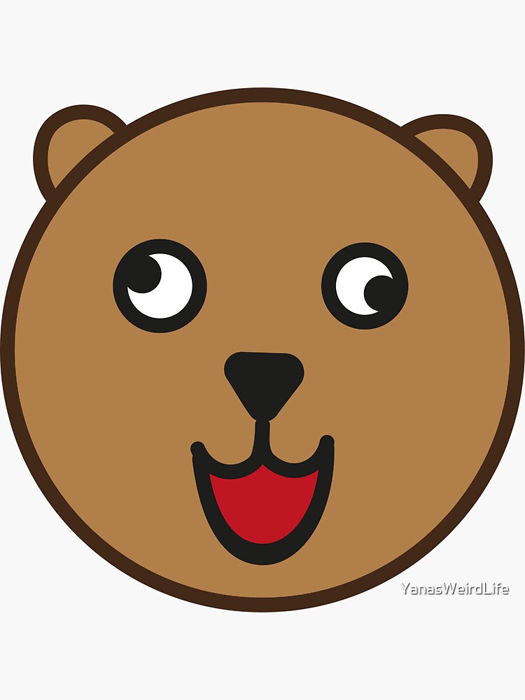 "Goofy Bear" Sticker for Sale by YanasWeirdLife | Redbubble