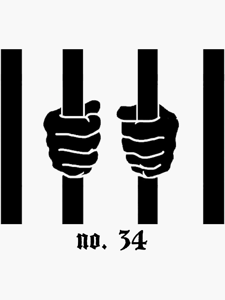 "Number 34" Sticker for Sale by LiteraryAttire | Redbubble