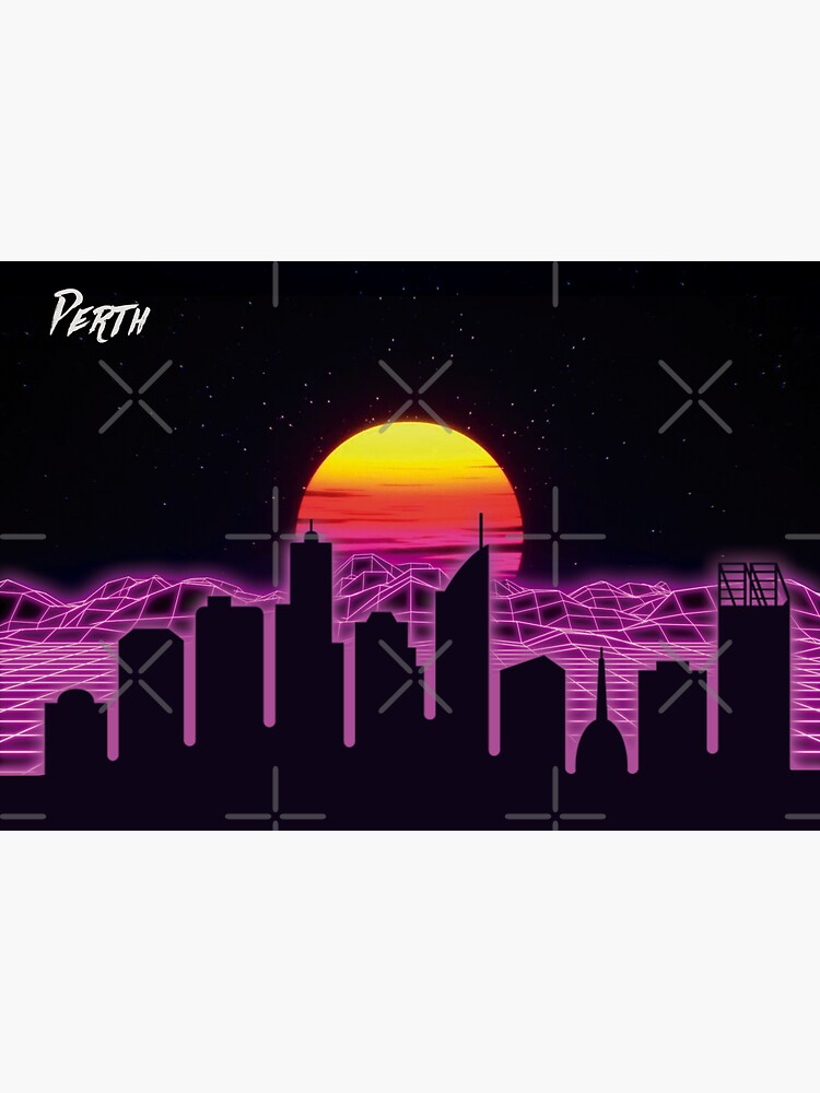 "Perth Skyline Neon Nights" Sticker for Sale by danielfgf | Redbubble