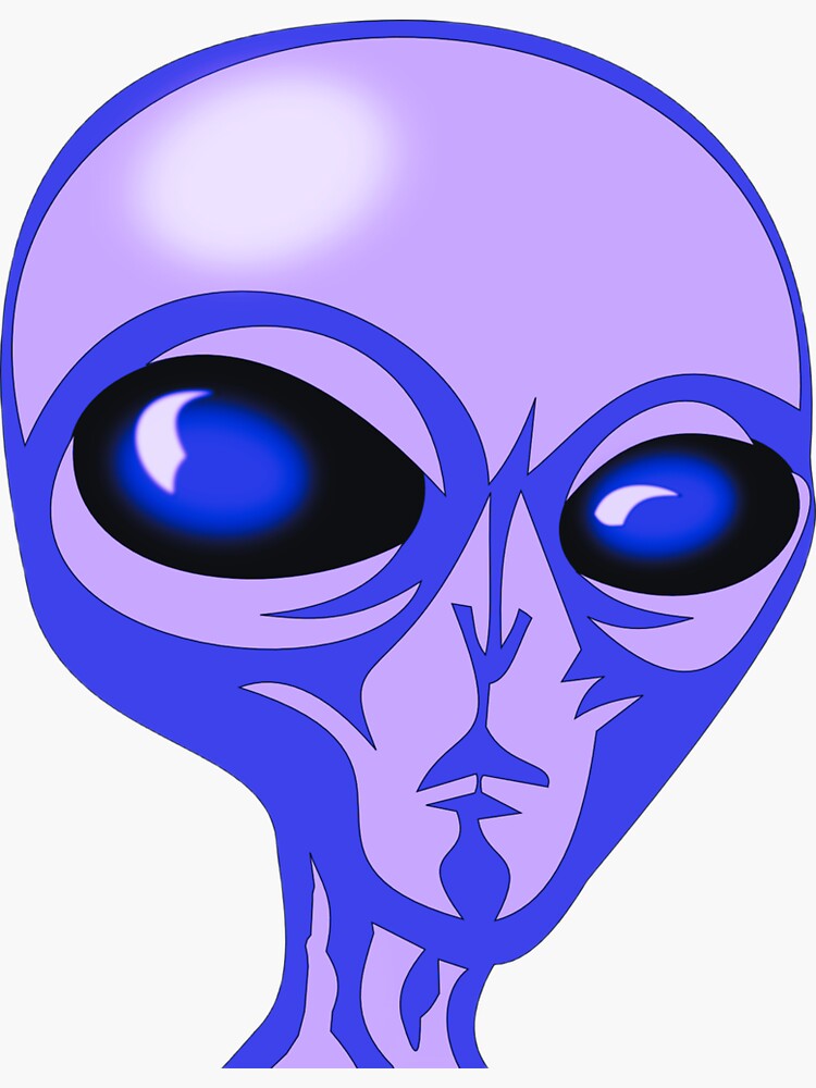 " Purple Alien Face design" Sticker for Sale by Dven-Clothes | Redbubble