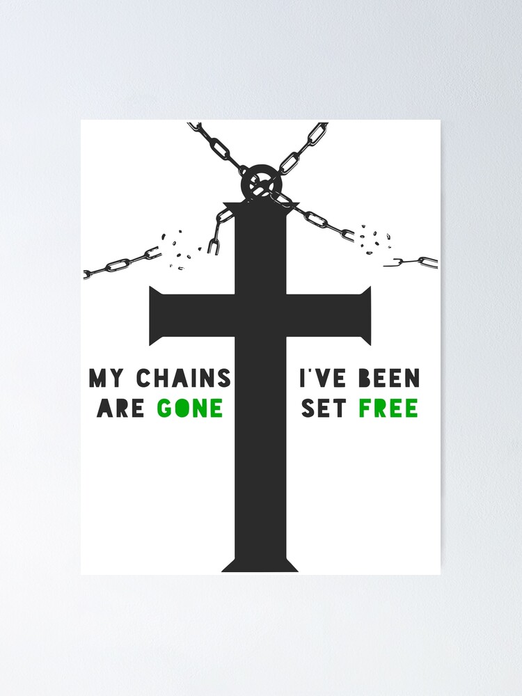 "Cross with Broken Chains (green)" Poster by mizja | Redbubble