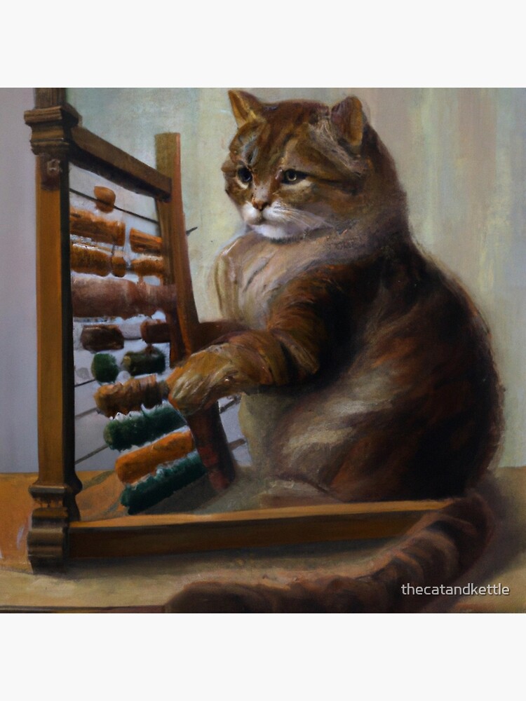 "Remy the Cat, doing math (Romanticism)" Sticker for Sale by ...