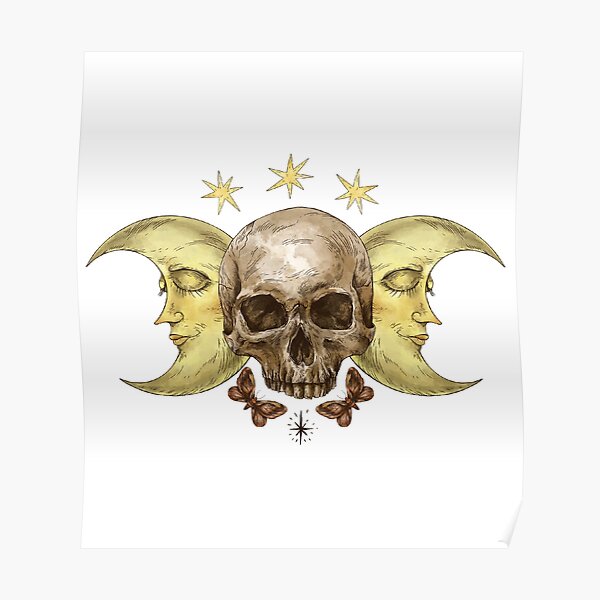 "Skull vintage moon face " Poster for Sale by selmayod | Redbubble