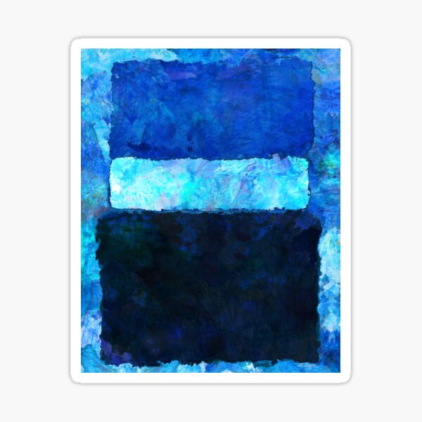 "Vertical Blue Color Blocks Modern Abstract Art" Sticker for Sale by ...