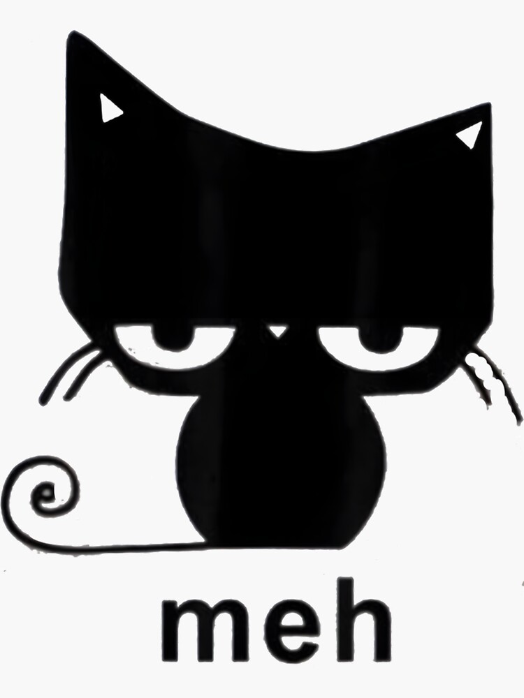 "meh!!!!cute cat Fitted " Sticker for Sale by adhamisouhis | Redbubble