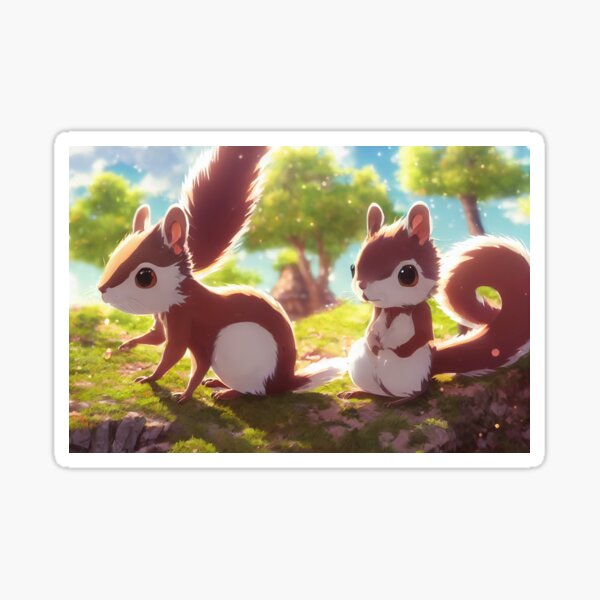 "Two Cute Squirrels Playing Together" Sticker for Sale by petshelter | Redbubble