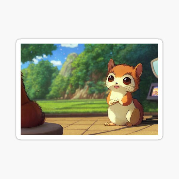 "Brown Squirrel, Anime Style" Sticker for Sale by petshelter | Redbubble