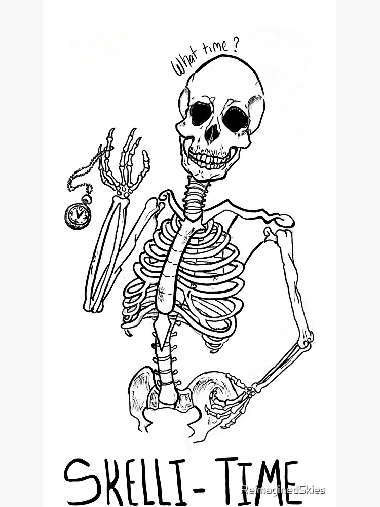 "Skelli-Time" Sticker for Sale by ReimaginedSkies | Redbubble