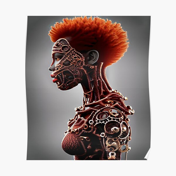 "Afro Cyborg" Poster for Sale by knurvs | Redbubble