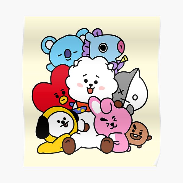"bt21 characters" Poster for Sale by Afakib6 | Redbubble