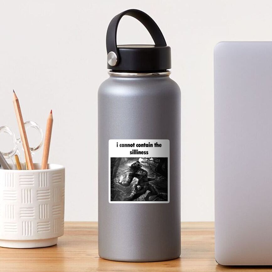 "i cannot contain the silliness wolf meme" Sticker for Sale by papa ...