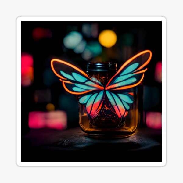 "Beautiful multicolored butterfly in a jar" Sticker for Sale by ...