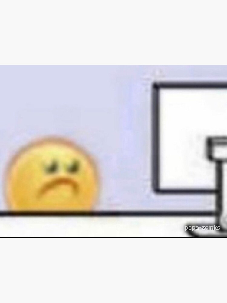 "sad face emoji at computer" Sticker for Sale by papa-zoinks | Redbubble