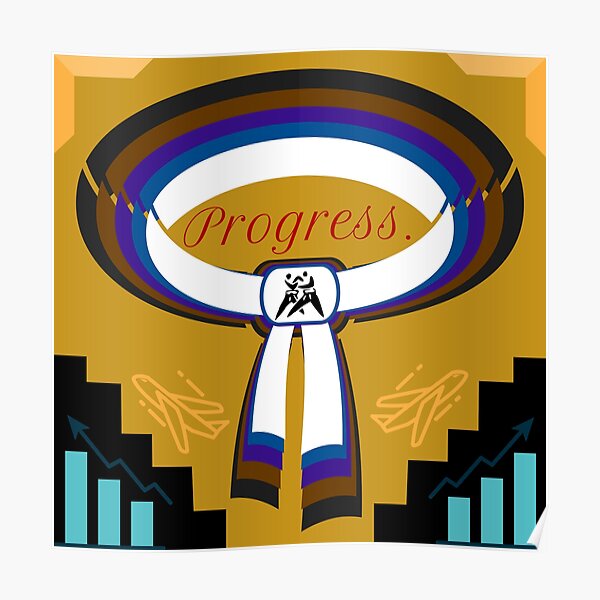 "Progress. (Gold Background Edition)" Poster for Sale by D-Winch ...