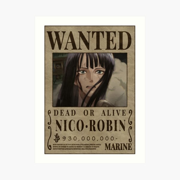 "Nico Robin Wanted Bounty Poster Devil Child" Art Print for Sale by ...