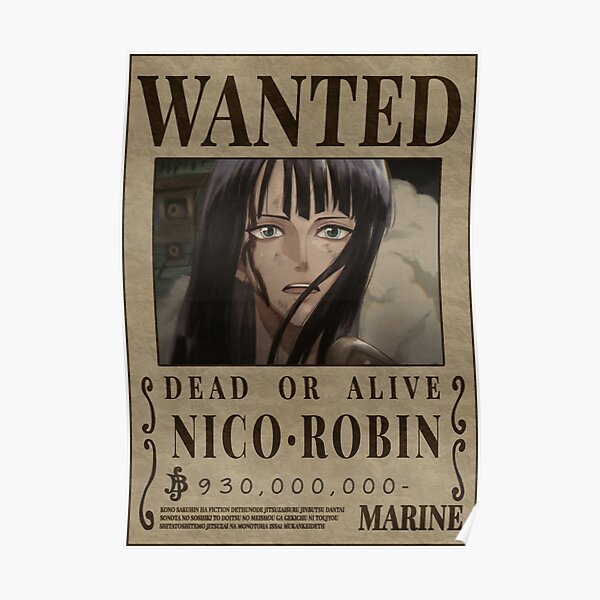 "Nico Robin Wanted Bounty Poster Devil Child" Poster for Sale by One ...